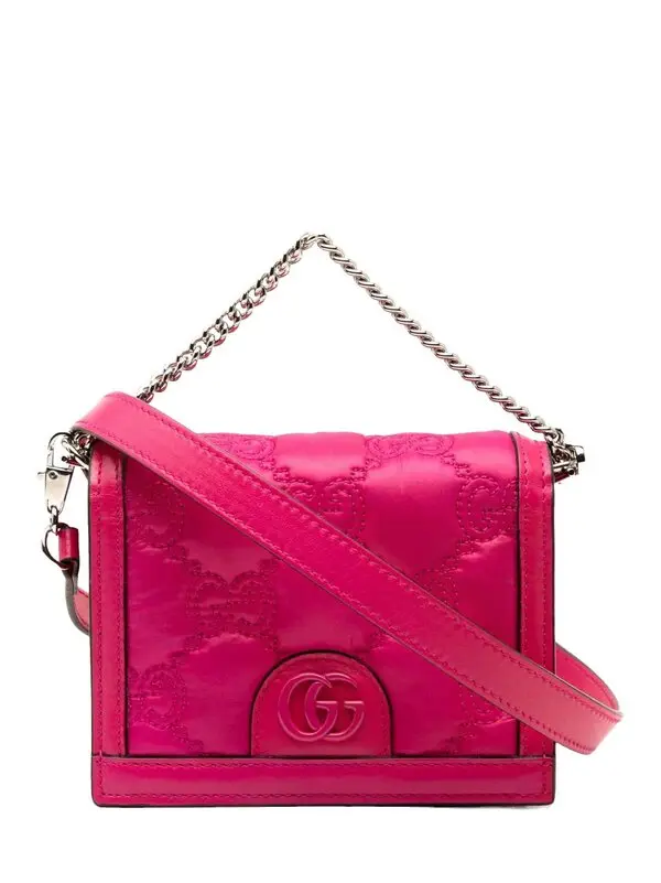 Gucci Gg Embossed Leather Satchel - Pink