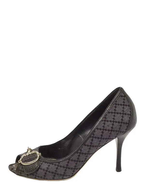 Gucci 100mm Leather Heeled Pumps - Black