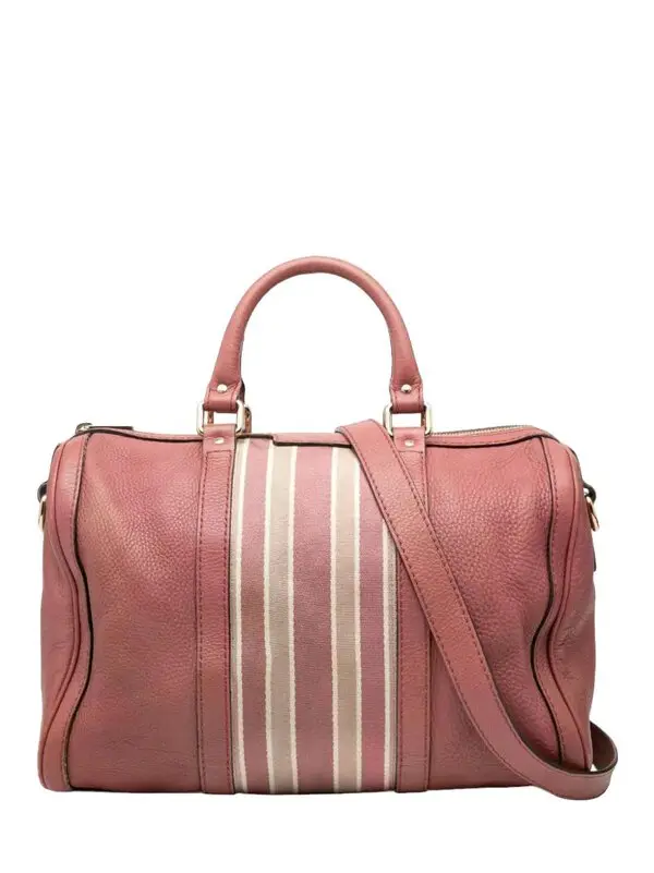 Gucci Calfskin Web Joy Boston Bag Satchel - Pink