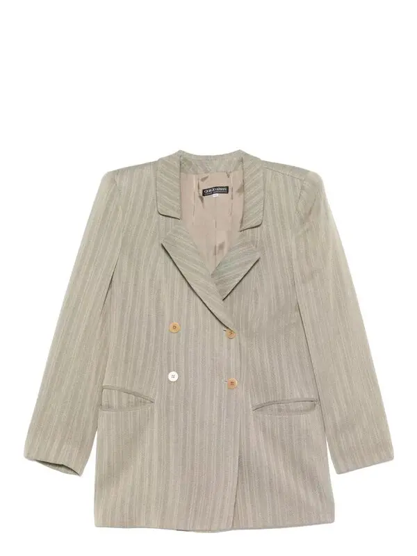 Giorgio Armani 1980s Striped Blazer - Neutrals