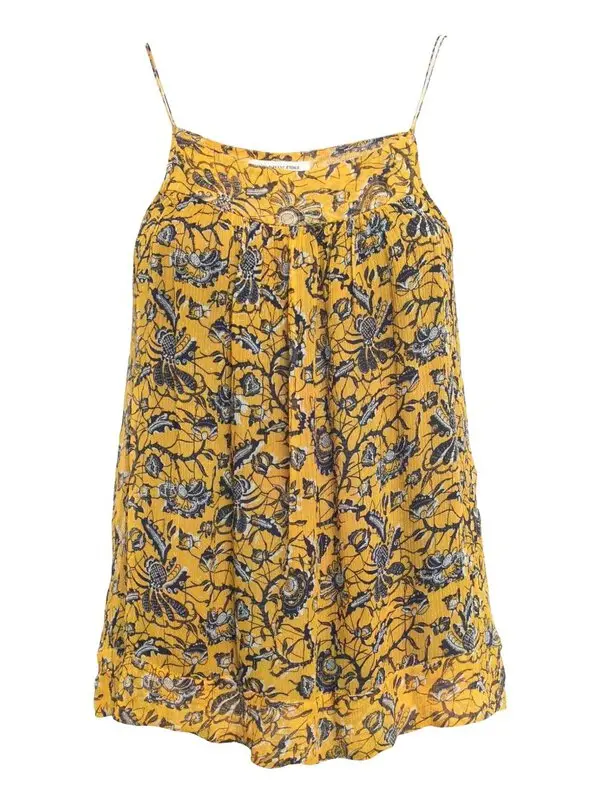 ISABEL MARANT VINTAGE Floral-print Sleeveless Blouse - Yellow