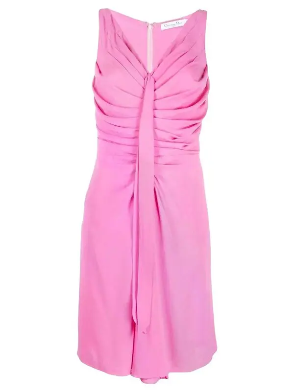 Dior 2010s Draped Front Sleeveless Dress - Pink
