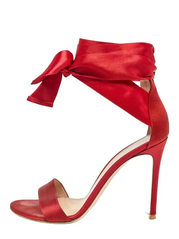 GIANVITO ROSSI 110mm Leather Heeled Sandals - Red