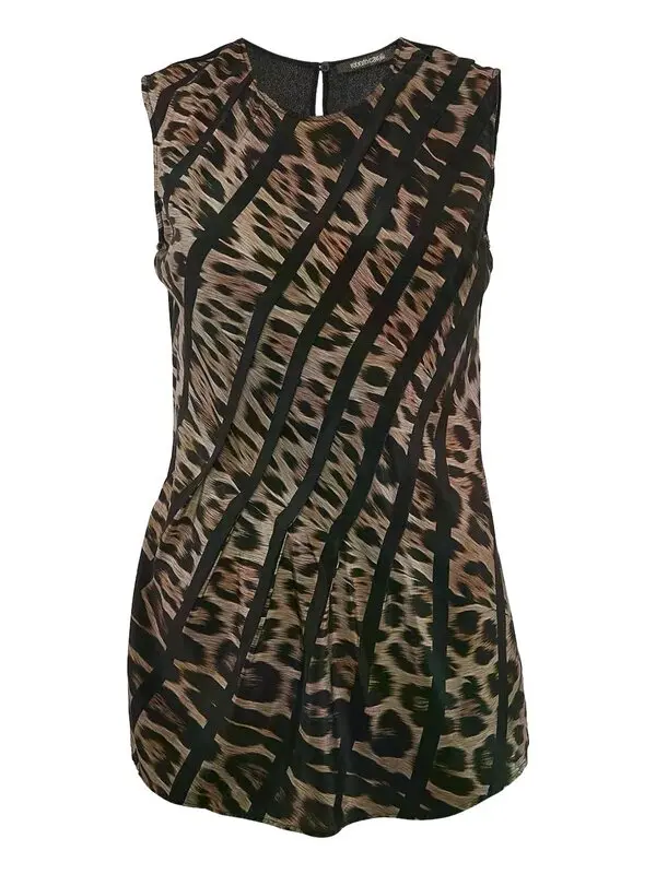 Roberto Cavalli Leopard-print Silk Top - Brown