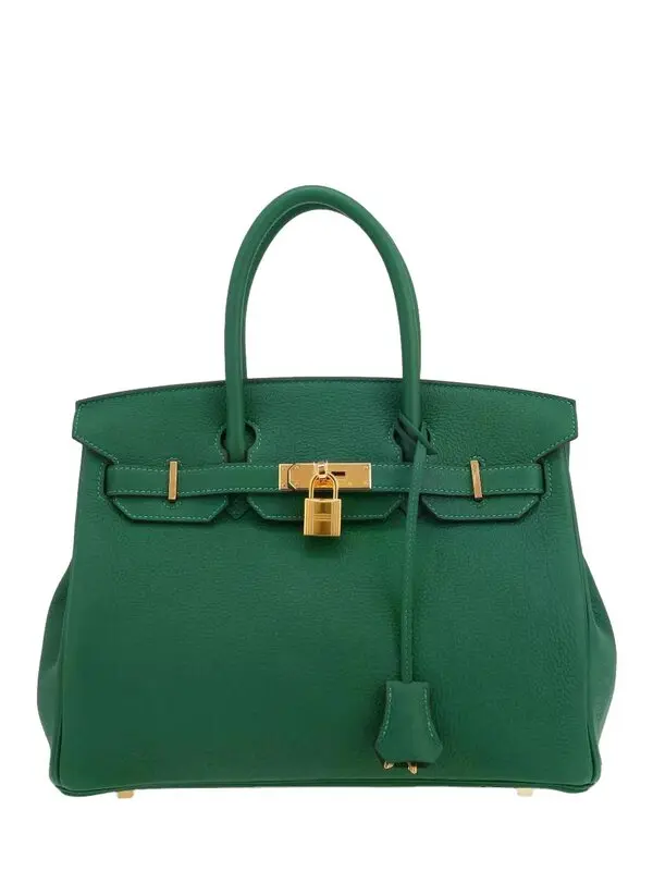 Hermès 2024 Birkin 30 Leather Tote Bag - Green