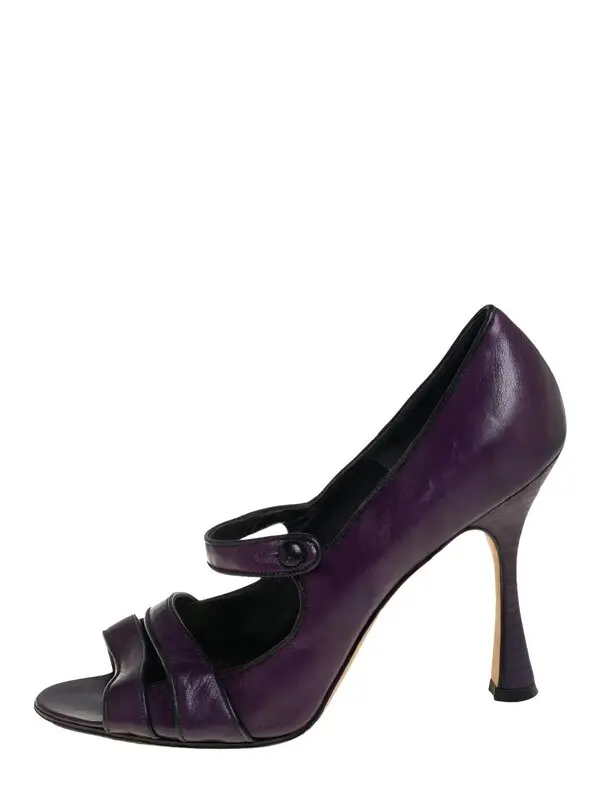Manolo Blahnik 100mm Strap-detail Heels - Purple