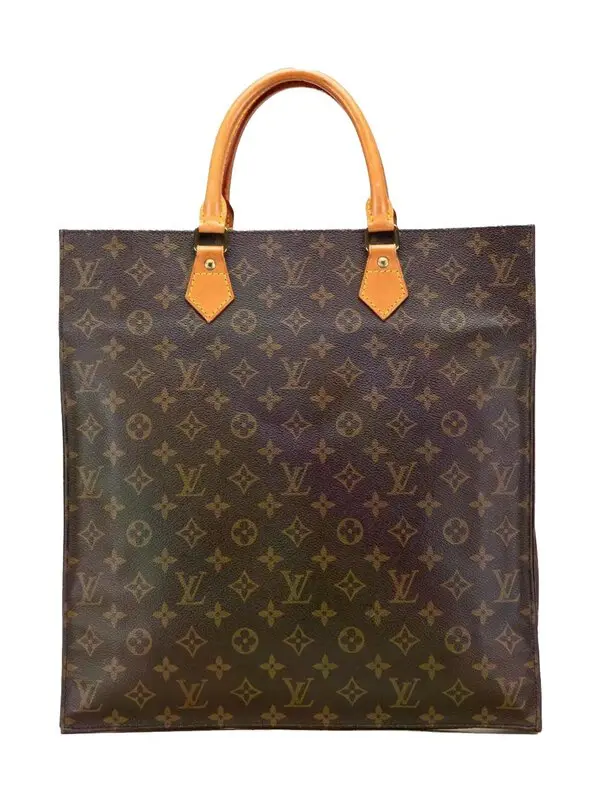 LOUIS VUITTON 1990 Monogram Sac Plat Tote - Brown