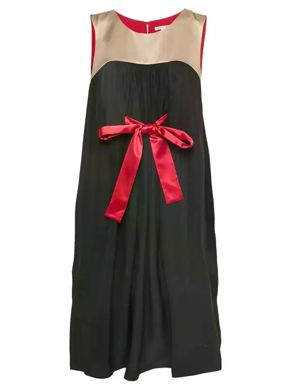 Paule Ka Silk Bow Dress - Black