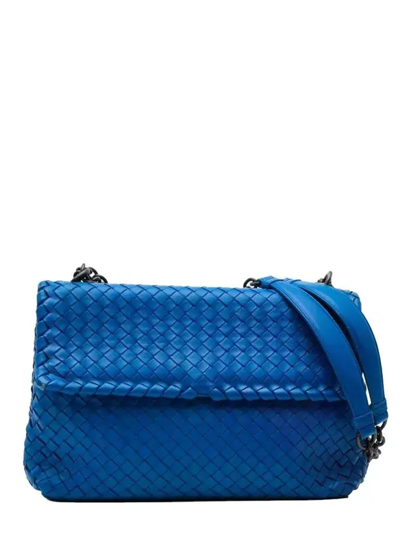 Bottega Veneta Pre-owned Medium Nappa Intrecciato Olimpia Shoulder Bag - Blue