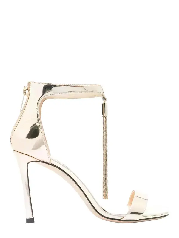 JIMMY CHOO 95mm Vinca Sandals - Gold
