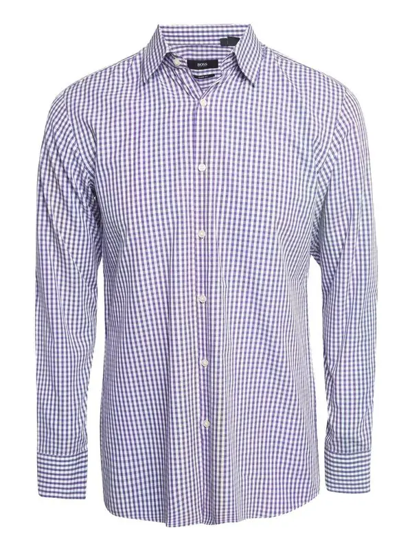 BOSS Pre-owned Checked Cotton Shirt - Purple