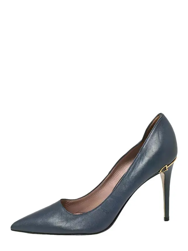 Gucci 90mm Leather Pumps - Blue