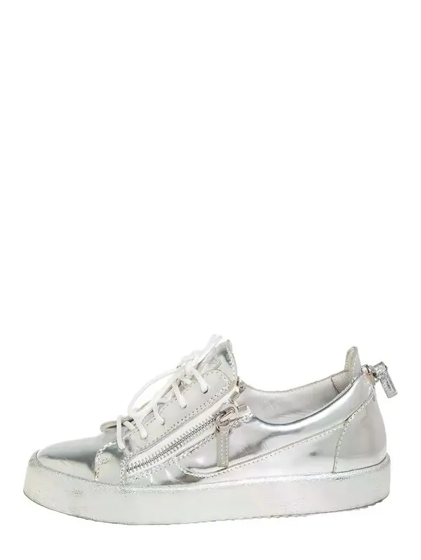 GIUSEPPE ZANOTTI Leather Sneakers - Silver