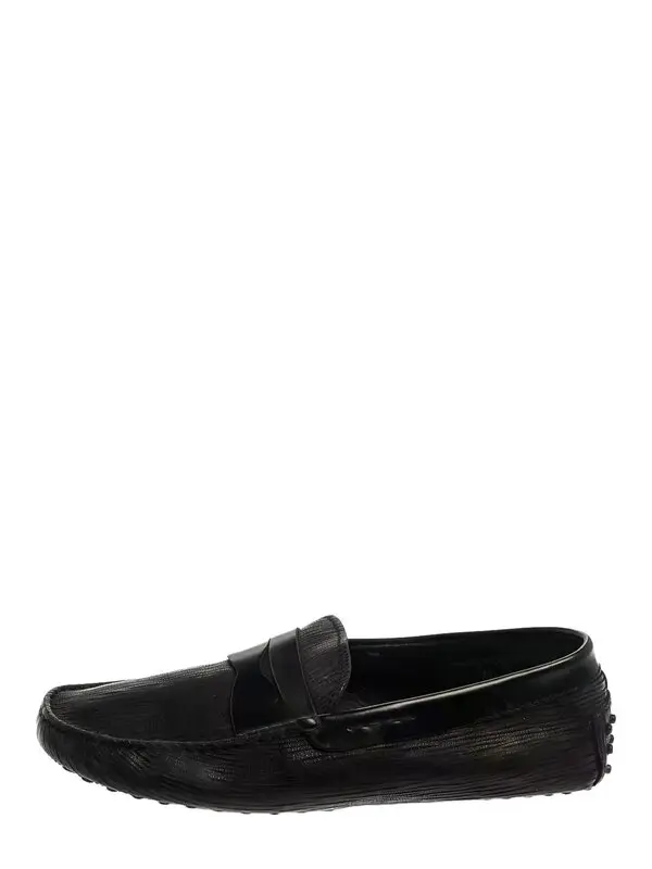 TOD'S Textured-leather Loafers - Black