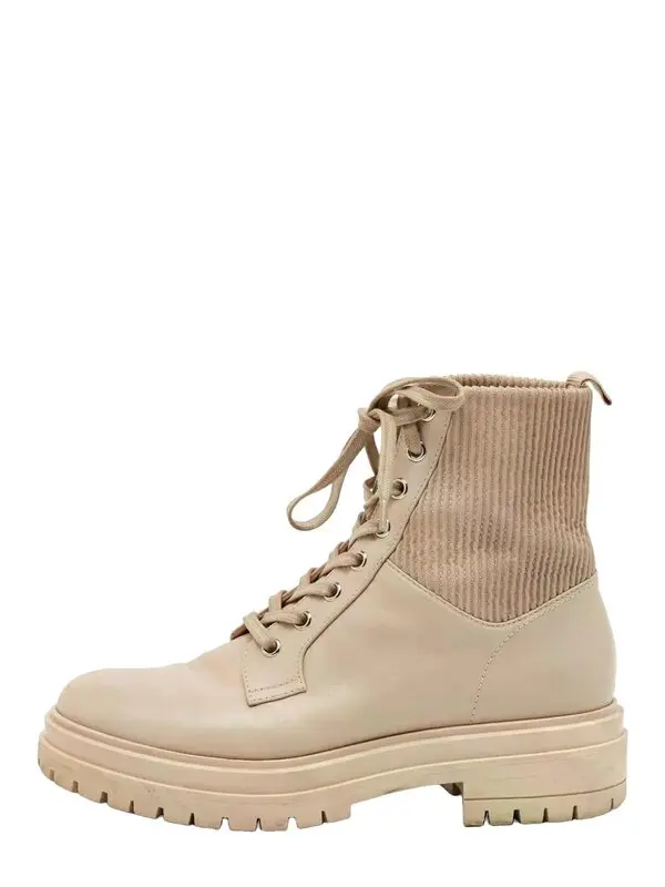 GIANVITO ROSSI Leather Lace-up Boots - Neutrals