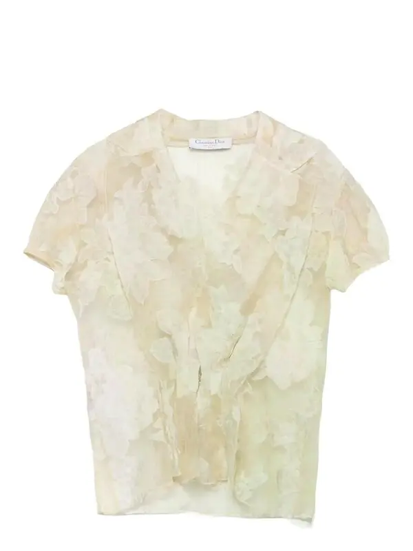 Dior Floral-print Top - Neutrals