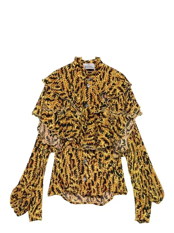 VIVIENNE WESTWOOD Abstract-print Silk Shirt - Yellow