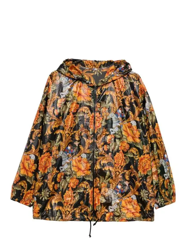FERRAGAMO 1980s Floral-print Jacket - Black