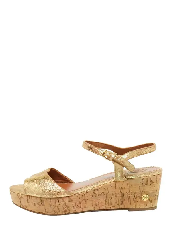 Tory Burch 60mm Abena Platform Wedge Sandals - Gold