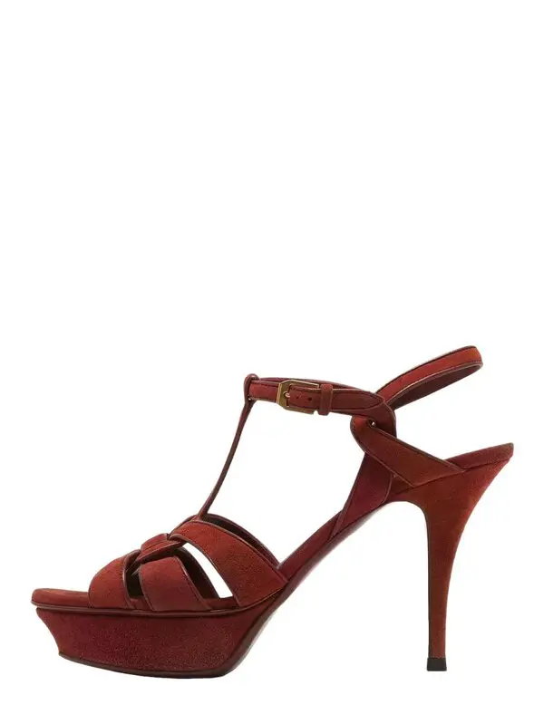 Saint Laurent 110mm Tribute Heeled Sandals - Red