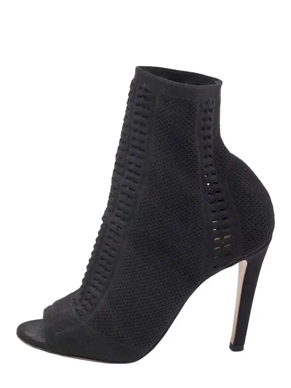 GIANVITO ROSSI 115mm Peep-toe Stiletto Boots - Black