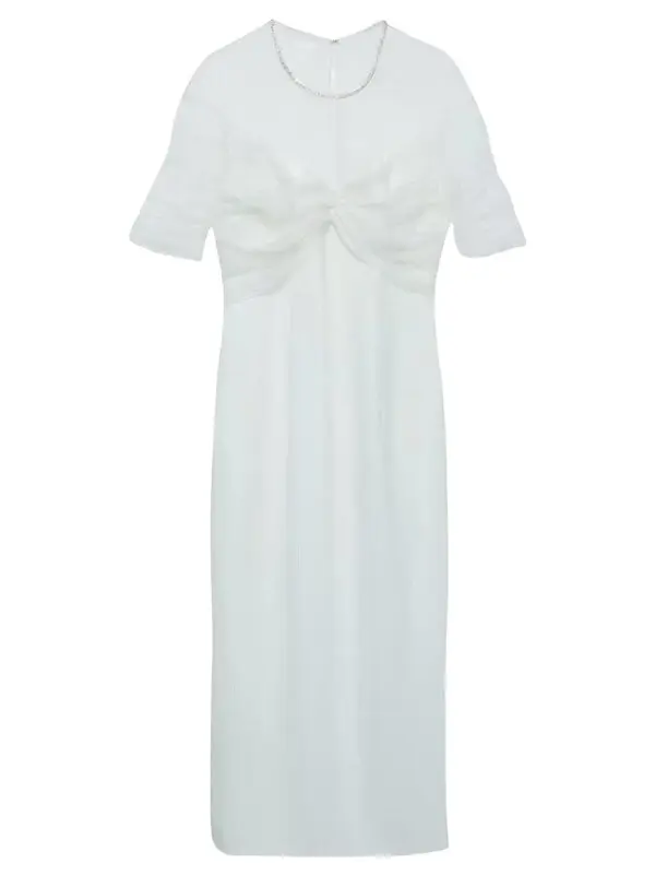 Jenny Packham Ruched Bodice Dress - White
