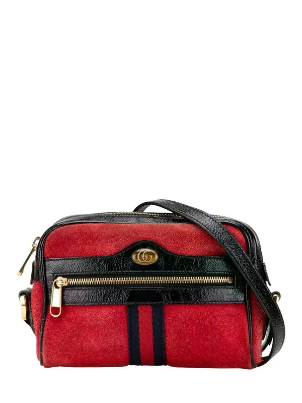 Gucci Mini Suede Ophidia Crossbody Bag - Red