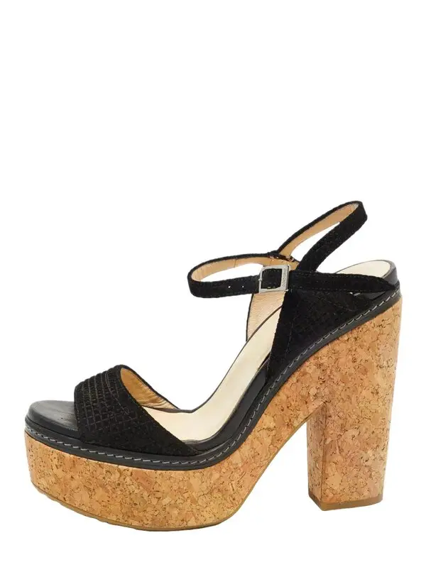 JIMMY CHOO 140mm Naylor Platform Sandals - Black