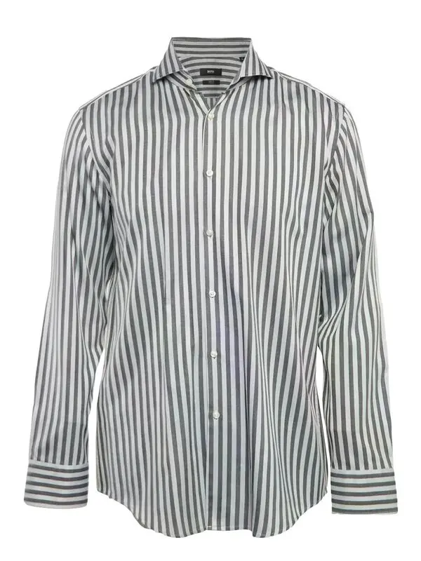 BOSS Pre-owned Striped Long-sleeve Shirt - Grey