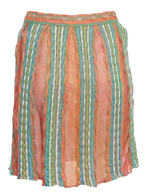 Missoni Striped Pleated Skirt - Orange