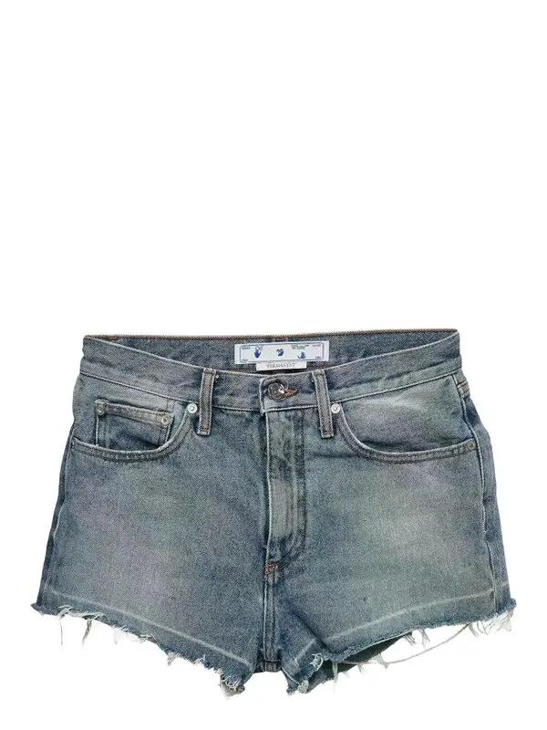 Off-White Pre-owned Distressed Denim Shorts - Blue