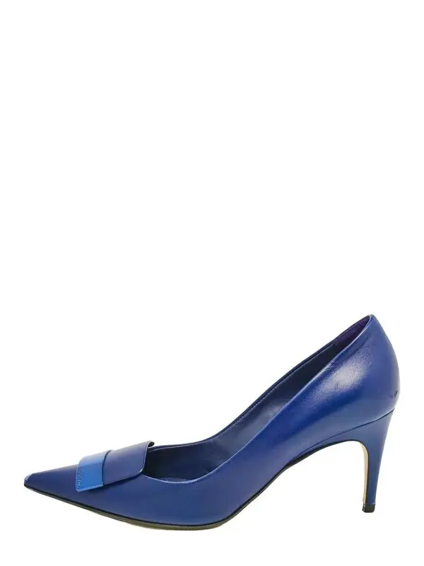 SERGIO ROSSI 100mm Leather Pumps - Blue