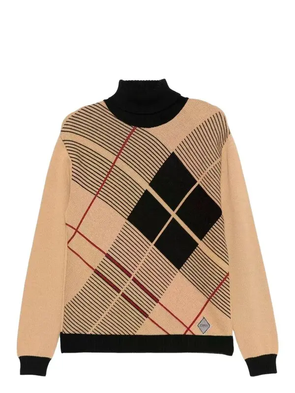 Gianfranco Ferre 1990s Intarsia-knit Sweater - Neutrals