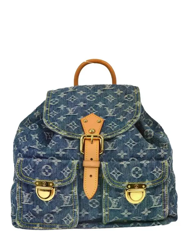 LOUIS VUITTON 2006 Monogram Denim Backpack - Blue