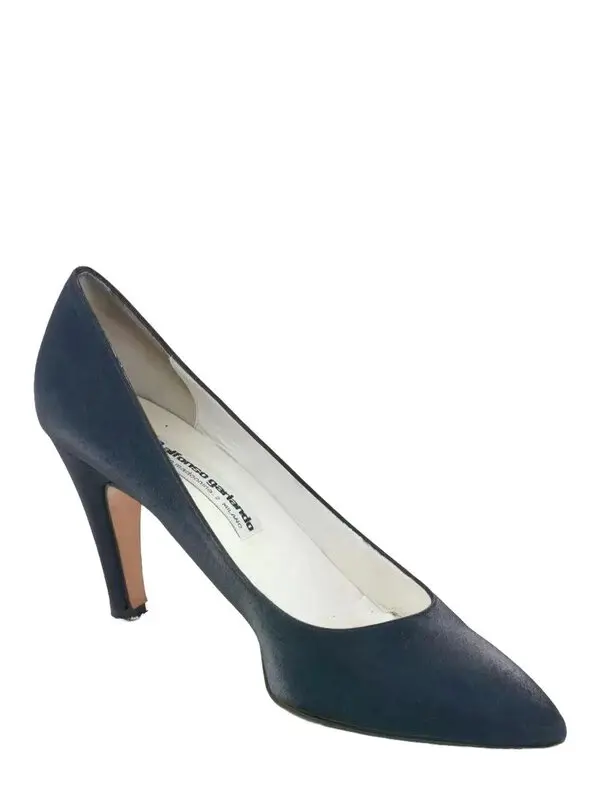 GARLANDO 80mm Pointed-toe Satin Pumps - Blue