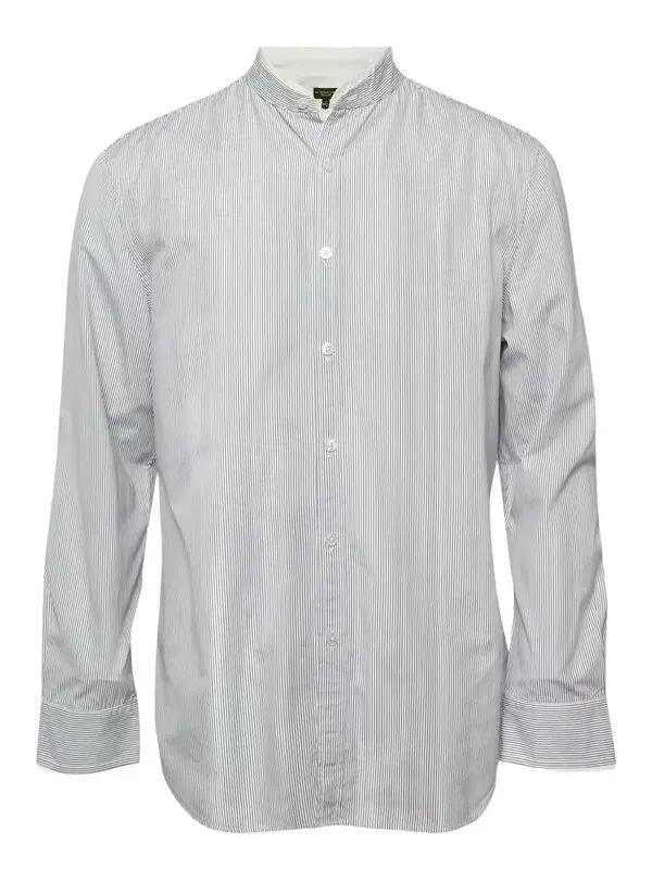 Shanghai Tang Stripe Mandarin-collar Shirt - Blue