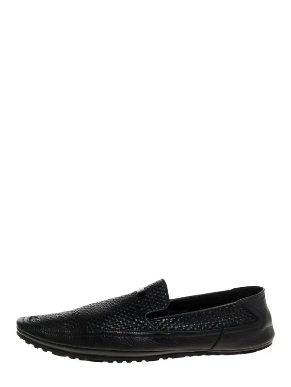 Versace Leather Loafers - Black