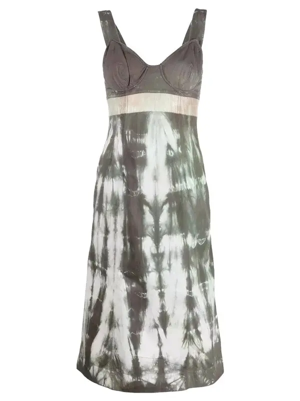Prada 2000s Tie-dye Effect Bustier Dress - Grey