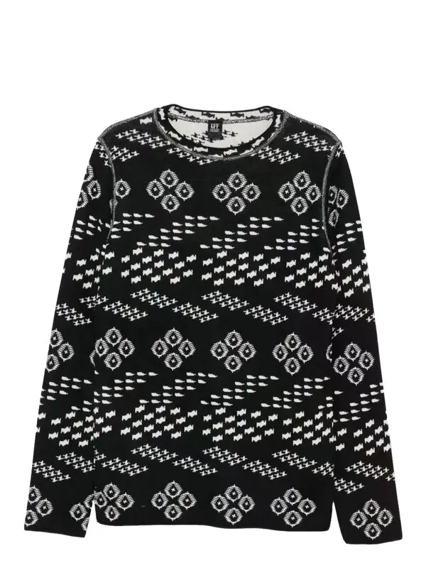 Gianfranco Ferre 1990s Geometric-print Sweater - Black