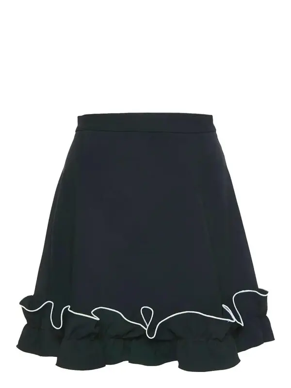 Moschino Crepe Ruffled A-line Skirt - Black