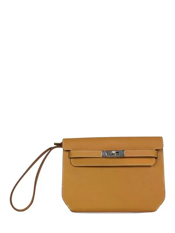 Hermès Kelly Depeches 25 Leather Clutch - Brown
