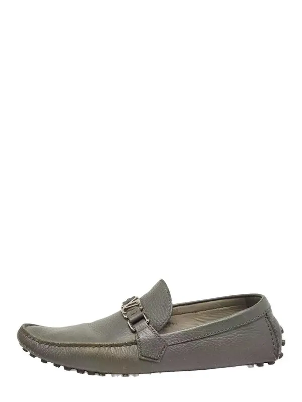 LOUIS VUITTON Logo-plaque Loafers - Grey