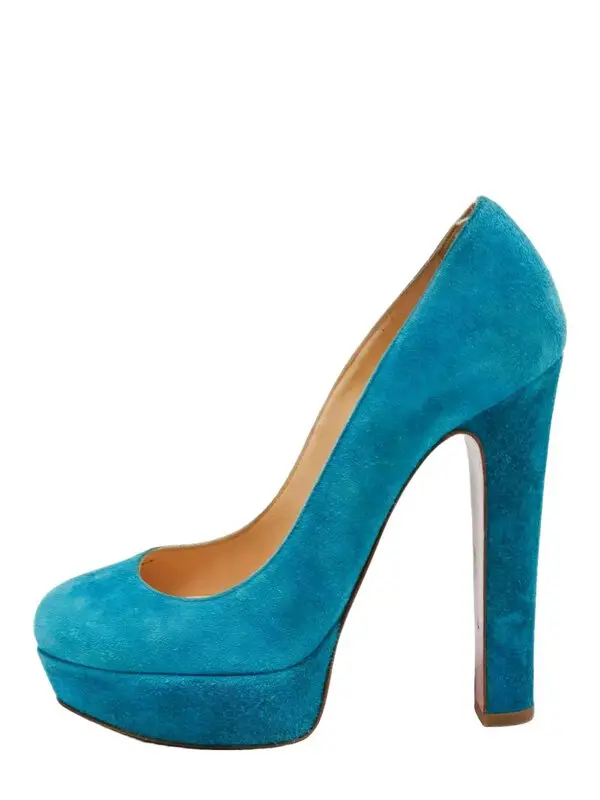 CHRISTIAN LOUBOUTIN 130mm Platform Suede Pumps - Blue