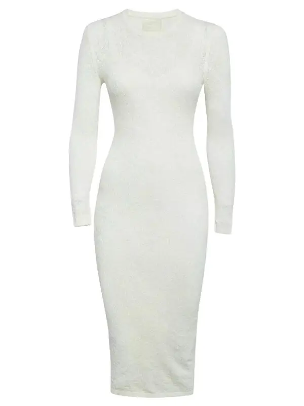 Fendi Long-sleeve Knitted Midi Dress - White
