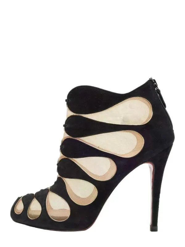CHRISTIAN LOUBOUTIN 115mm Suede And Mesh Boots - Black