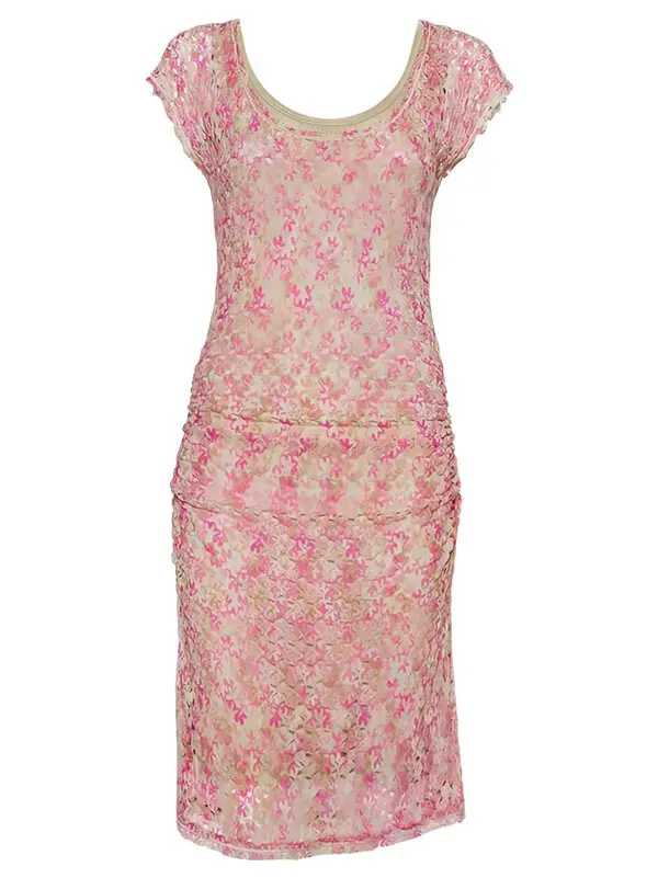 Missoni Floral-pattern Ruched Midi Dress - Pink