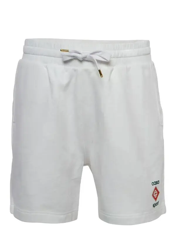 Casablanca Drawstring Waist Shorts - White
