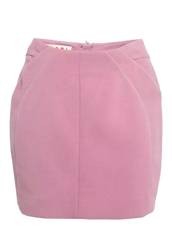 Marni Pleat-detail Cotton Skirt - Pink