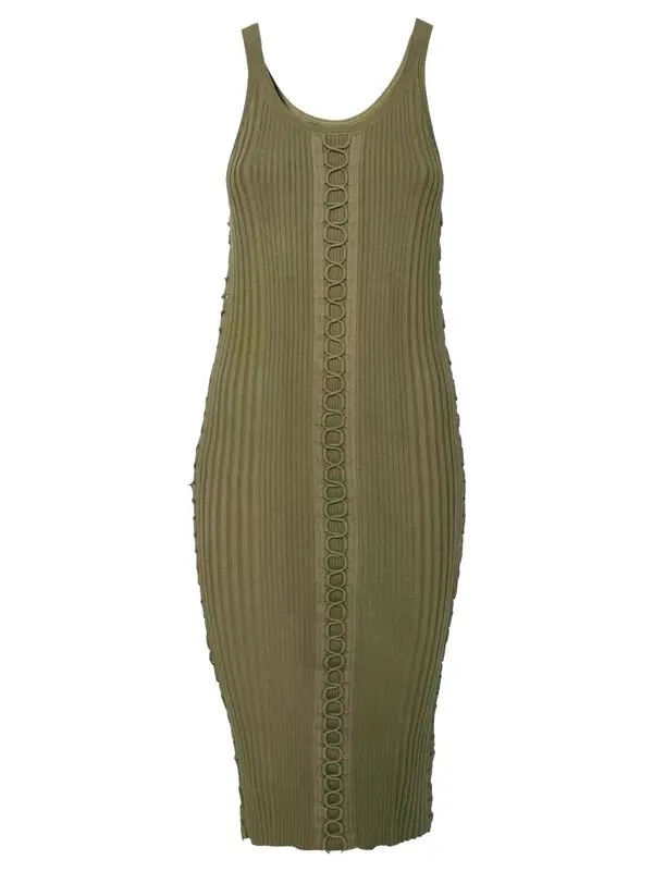ALEXANDER WANG Ribbed Midi Dress - Green