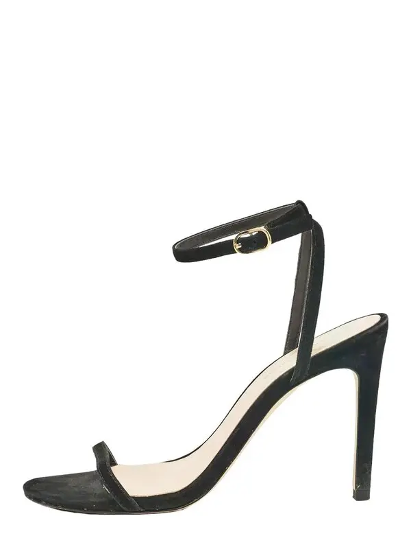 STUART WEITZMAN 100mm Suede Ankle-strap Sandals - Black